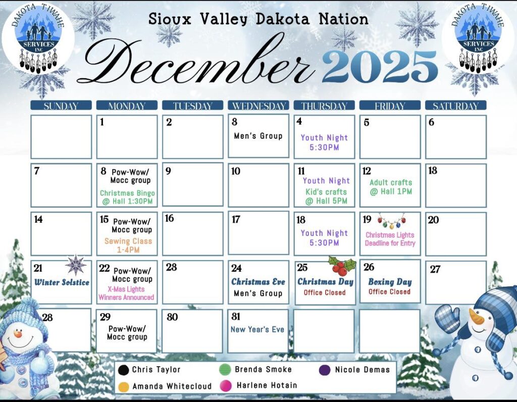 Calendar – Dakota Tiwahe Services Inc.